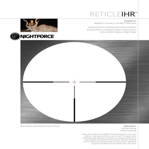 NightForce IHR Reticle | Optics Trade | PDF