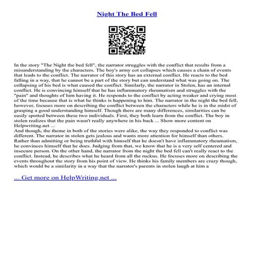 Night The Bed Fell | PDF