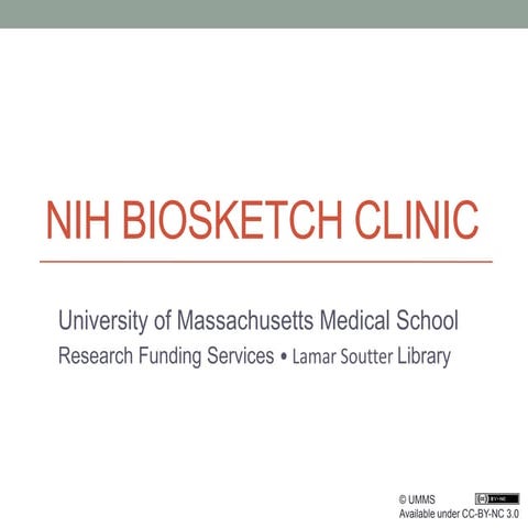 NIH Biosketch Clinic | PPTX