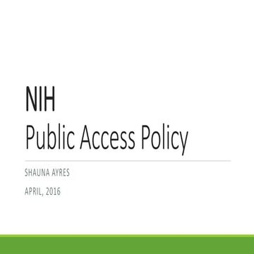 Nih Public Access Policy | PPT