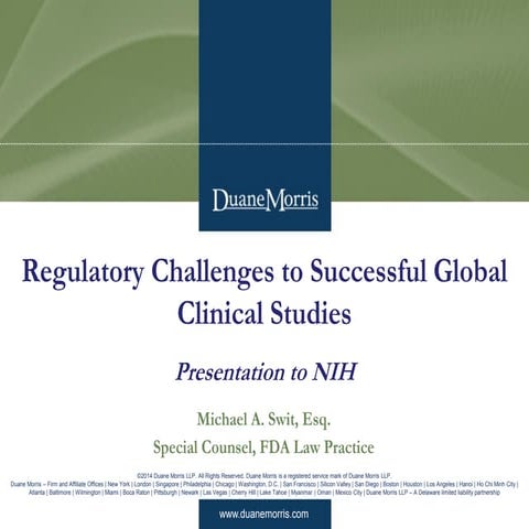 Regulatory Challenges to Successful Global Clinical Studies | PDF