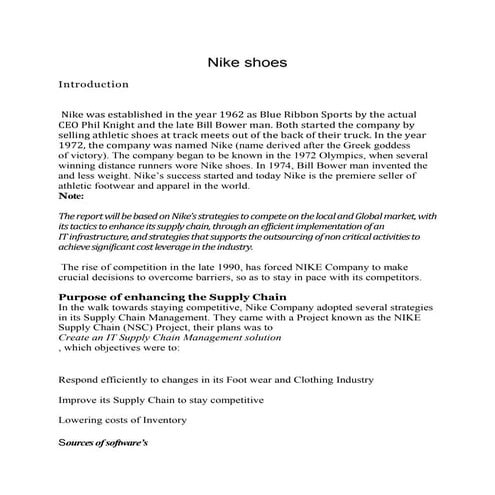 supply chain management of nike | PPTX