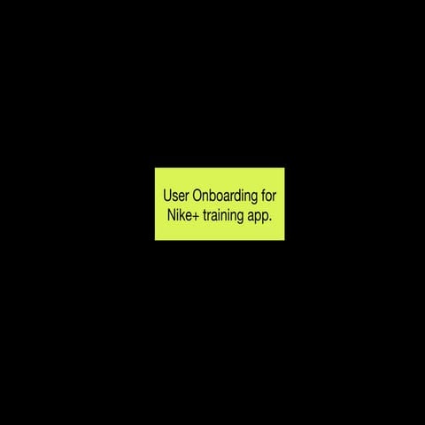 Nike+ Training User Onboarding | PDF
