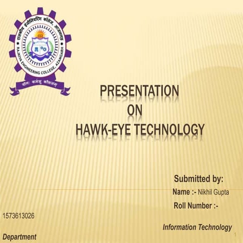 HAWK-EYE TECHNOLOGY | PPTX