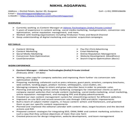 Nikhil Aggarwal Resume | DOCX