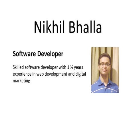 Nikhil Bhalla Resumé | PPT