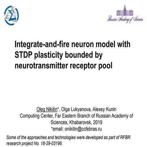 Integrate-and-fire neuron model with STDP plasticity bounded by ...