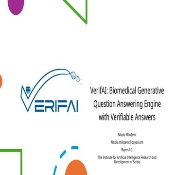[DSC Europe 24] Nikola Milosevic - VerifAI: Biomedical Generative Question-Answering engine with ...