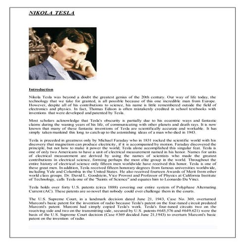 Nikola Tesla | PDF