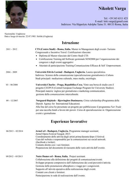 Cv Tommaso Cinti | PDF