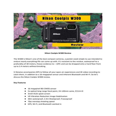 Nikon Coolpix W300 Review | PDF | Photography | Arts and Crafts