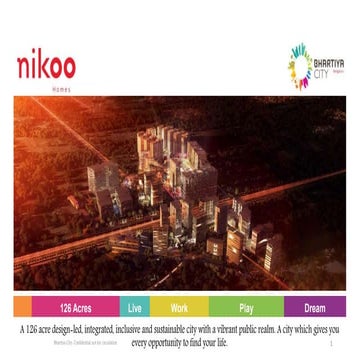 Nikoo Homes - Bhartiya City, Bangalore | Asia's Next Best City | PDF