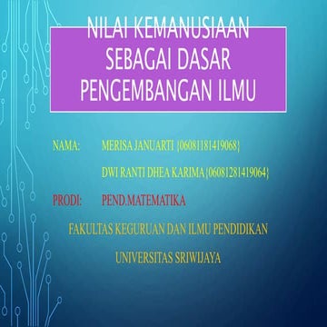 Nilai Kemanusiaan - Dhea Budiman | PPTX