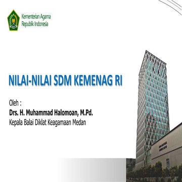 Nilai-Nilai SDM Kementerian Agama - PPTX | PPTX
