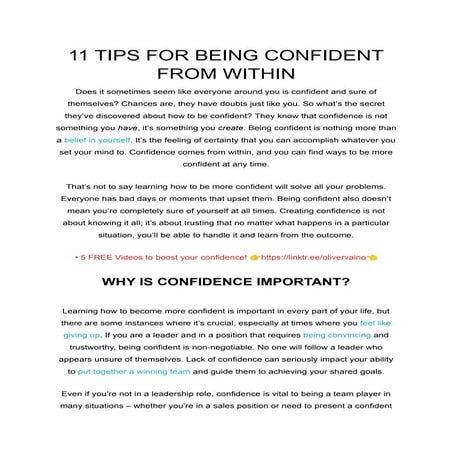 11 TIPS FOR BEING CONFIDENT | PDF