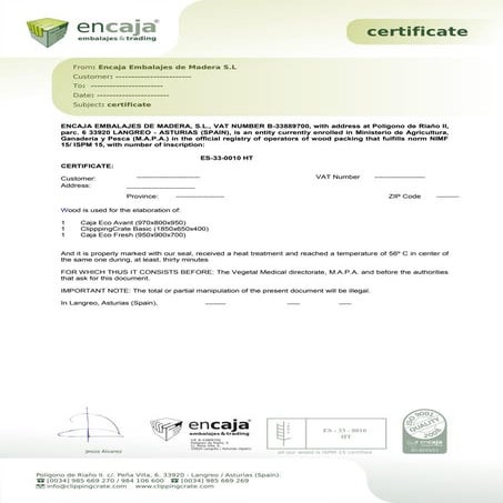 Certificado NIMF 15 | PDF