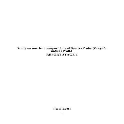 Study on nutrient compositions of Son tra fruits (Docynia indica). Part ...