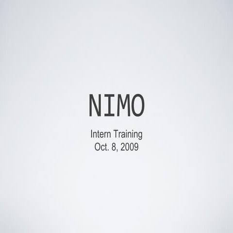 NIMO intern training | PDF