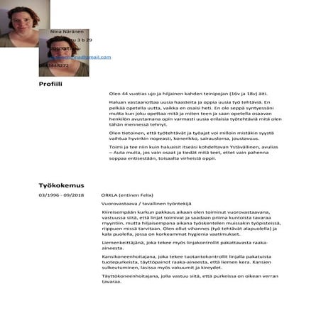 Nina cv | ODT
