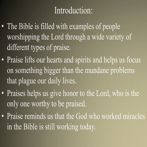 Nine Aspects of Praise and Worship | PPTX