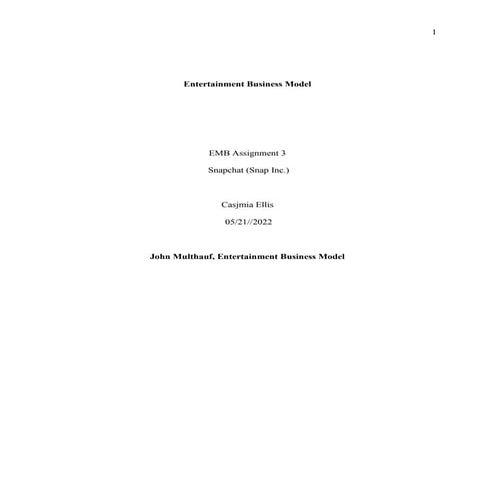Nine Elements of the Business Model (Snapchat) | DOCX
