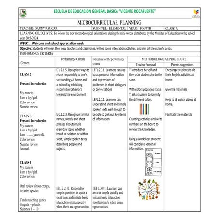 NINE WEEK PLANNING 4- English- you can find a guide to plann your ...