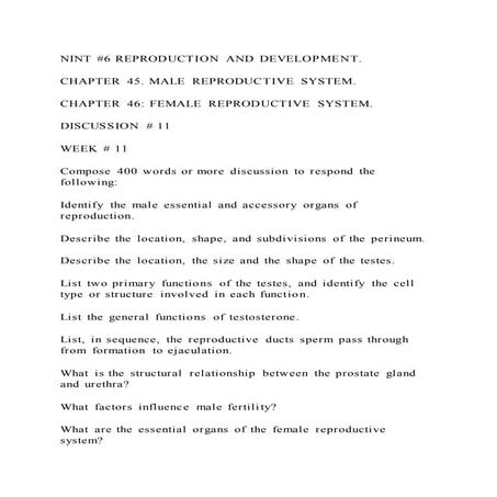 Nint #6 reproduction and development.chapter 45. male reproducti | DOCX
