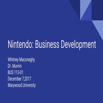 Nintendo business development | PPTX | Console Games | Video Gaming