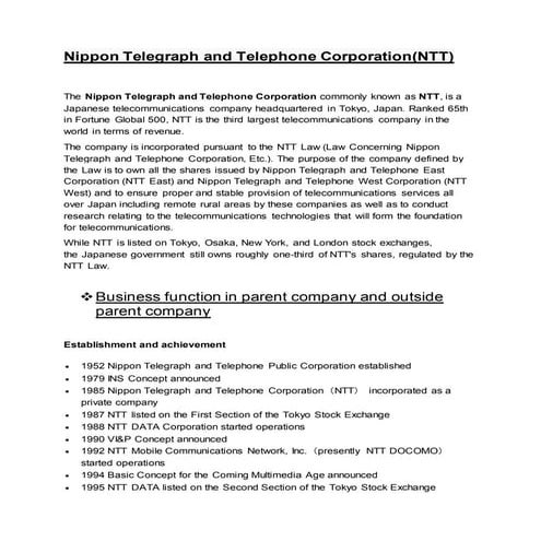 Nippon telegraph and telephone corporation | DOCX