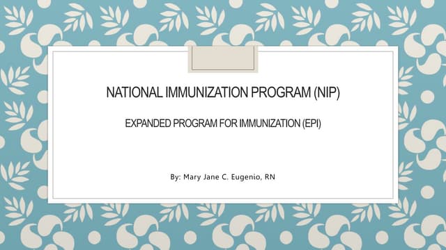 DOH National Immunization Program | PPTX