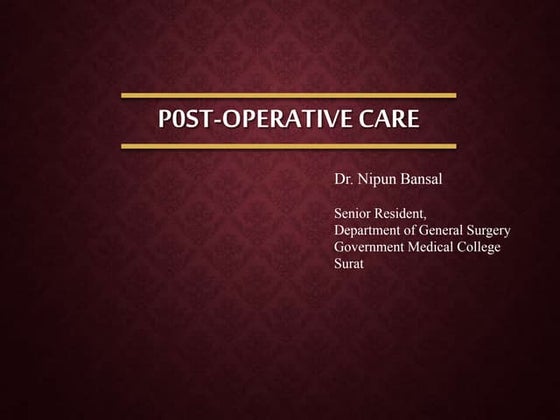 Post op care | PPT