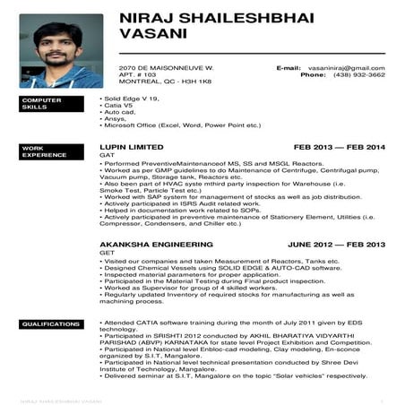 Niraj cv current | PDF