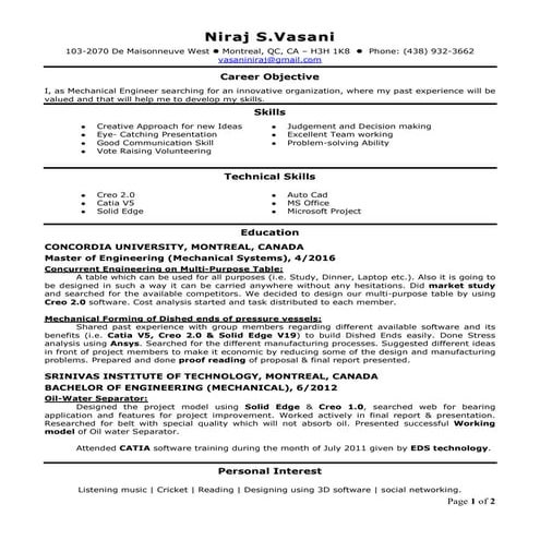 Niraj mech cv (1) | PDF