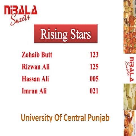 Nirala sweets presentation by rising stars | PPT