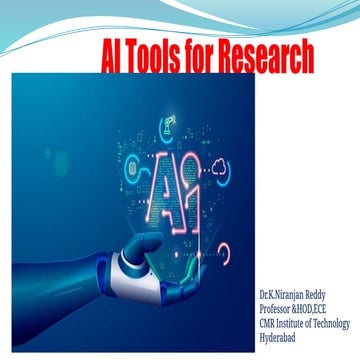 Articifial intelligence tools for research | PPTX