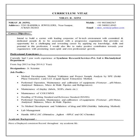 Nirav cv copy | DOCX