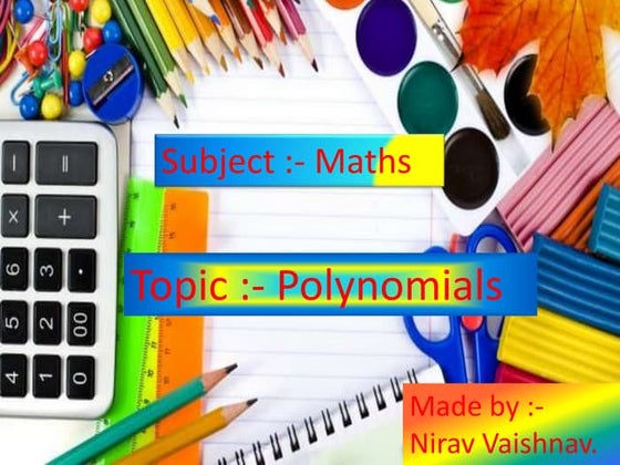 Maths polynomials 9th | PPT
