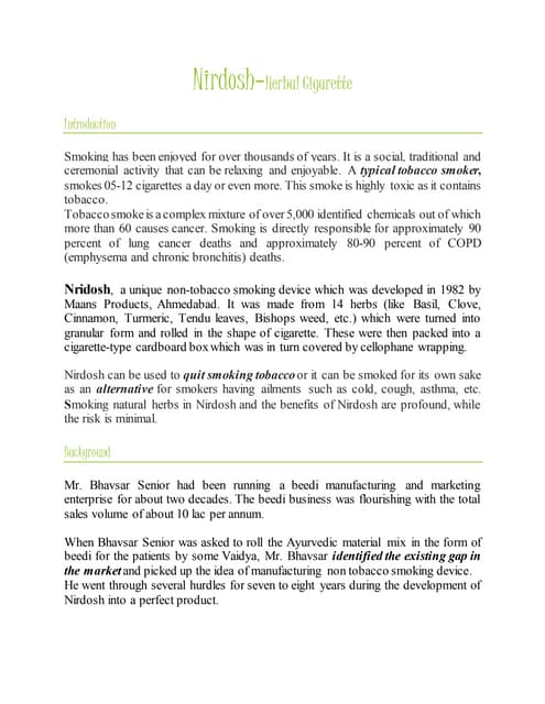 Nirdosh case analysis Marketing | DOCX