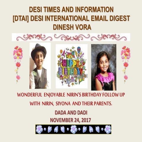 WONDERFULA ENJOYABLE NIRIN'S BIRTHDAY FOLLOW UP - DINESH VORA | PPTX