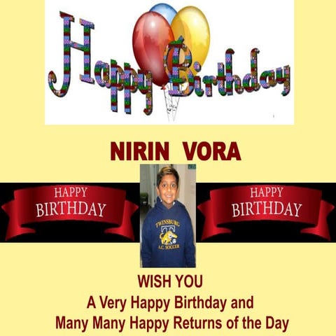 NIRIN VORA'S BIRTHDAY 2018 DINESH VORA | PPTX
