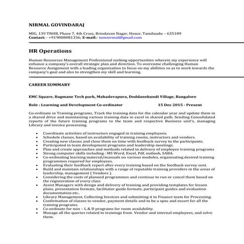 Nirmal govindaraj cv | PDF