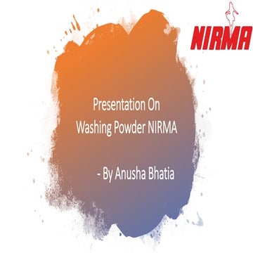 Presentation on Washing Powder Nirma | PPTX