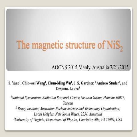 The magnetic structure of NiS2 | PPT
