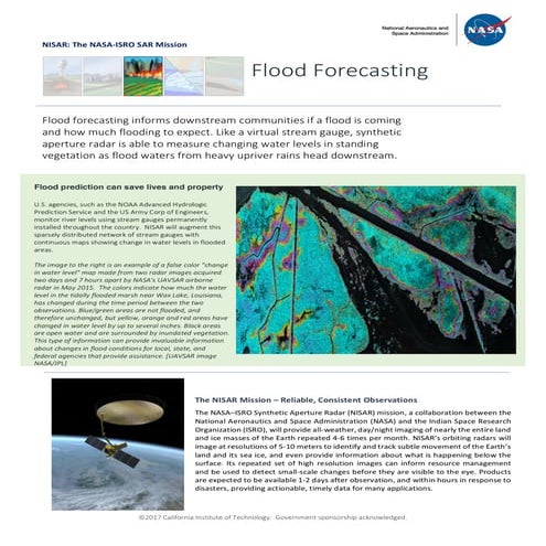 Nisar Nasa Isro Synthetic Aperture Radar Nisar Flood Forecasting Pdf