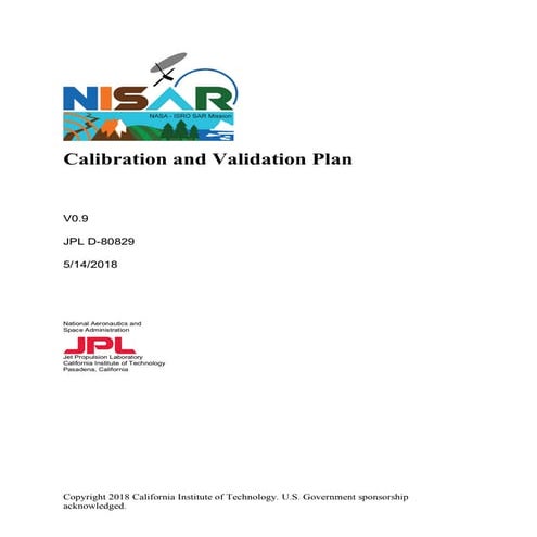 NISAR Mission Calibration and Validation Plan | PDF