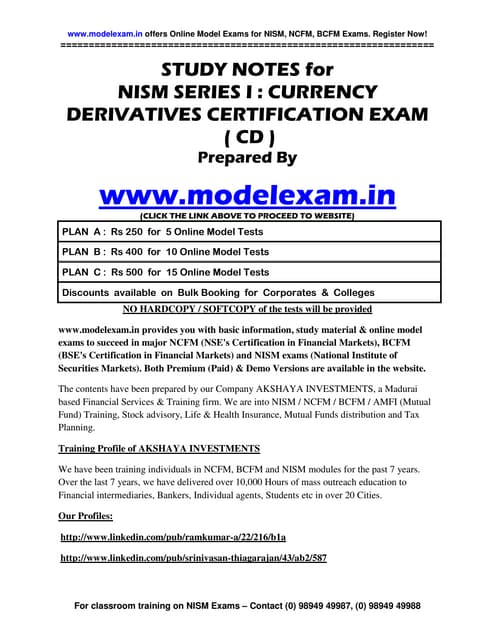 NISM Series VIII - Equity Derivatives Model Paper | PPTX | Stocks and ...