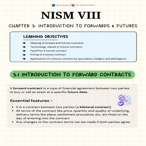 NISM 8 chapter 3- Equity Derivatives Comprehensive Notes | PDF