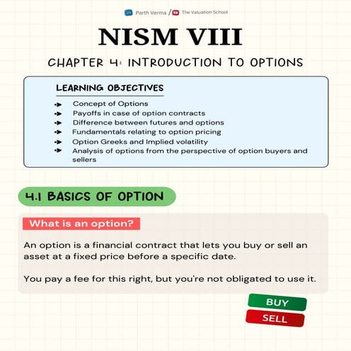 NISM 8 Chapter 4- Equity Derivaties Comprehensive Notes | PDF
