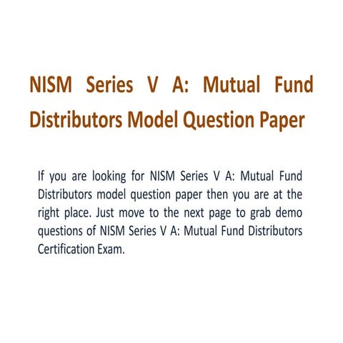 NISM V-A sample 500 questions | DOC