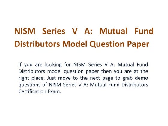 NISM V-A sample 500 questions | DOC | Stocks and Bonds | Personal Investing